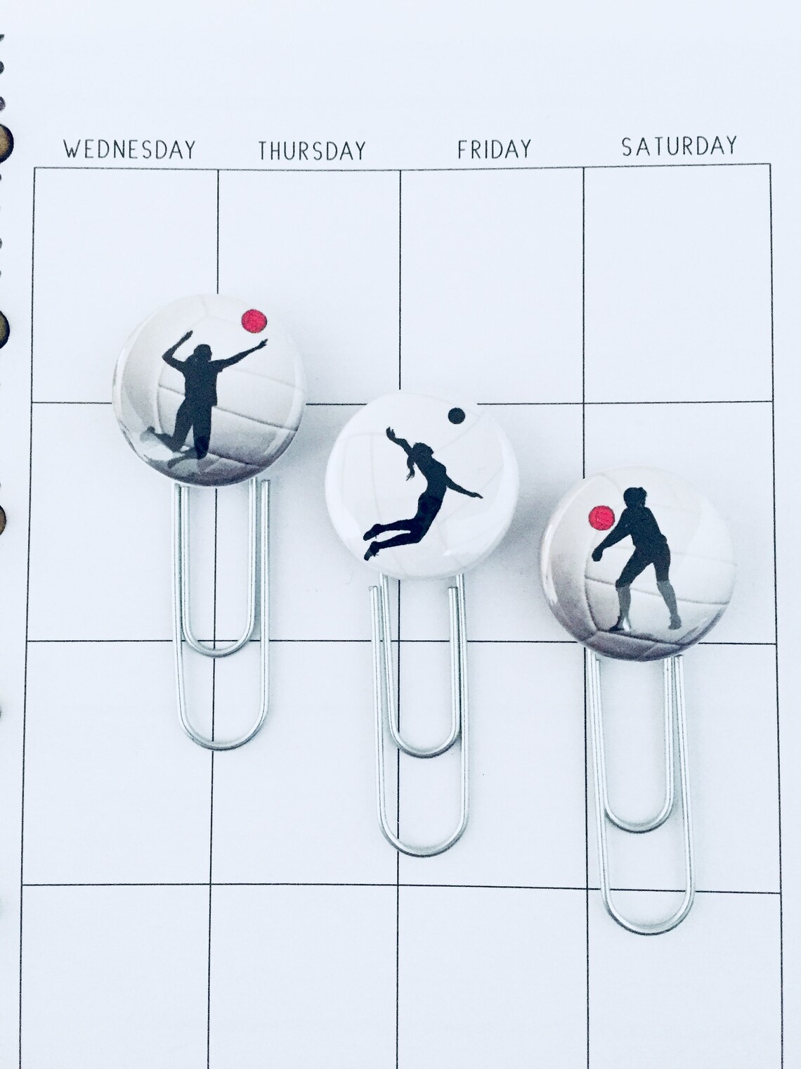 Volleyball Planner Clips Volleyball Journal Clips Volleyball | Etsy