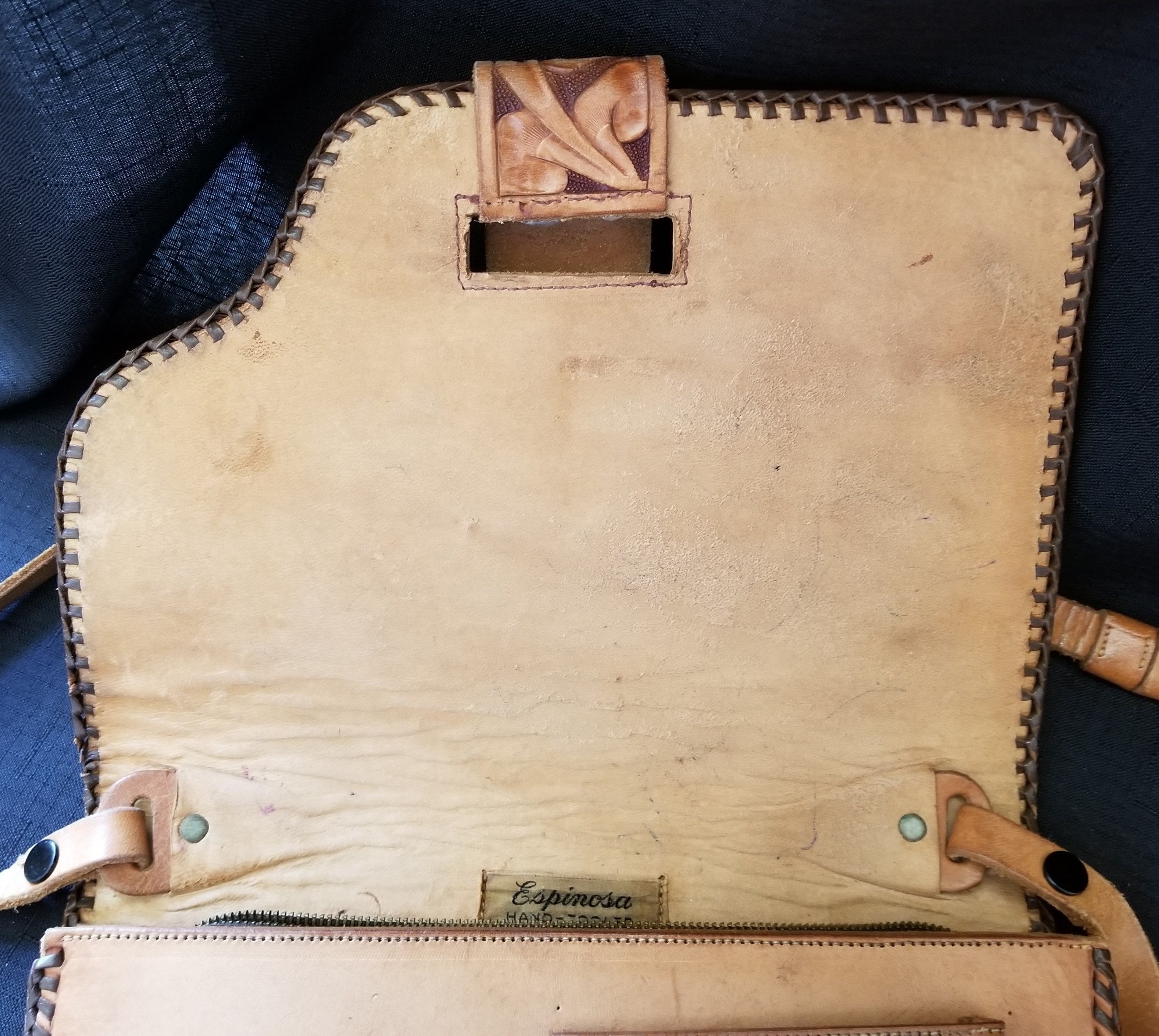 Vintage Mexican Hand Tooled Leather Purse 10-1/2 X - Etsy