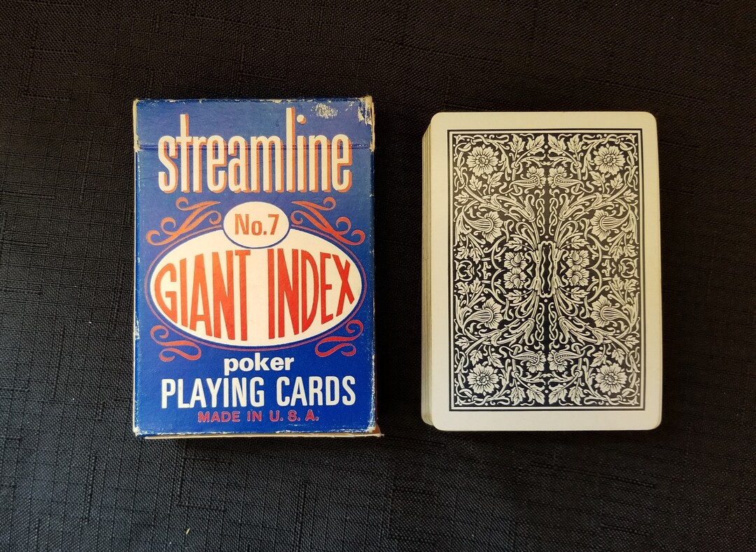 Vintage Streamline No. 7 GIANT INDEX Poker Playing Cards ~ Plastic ...