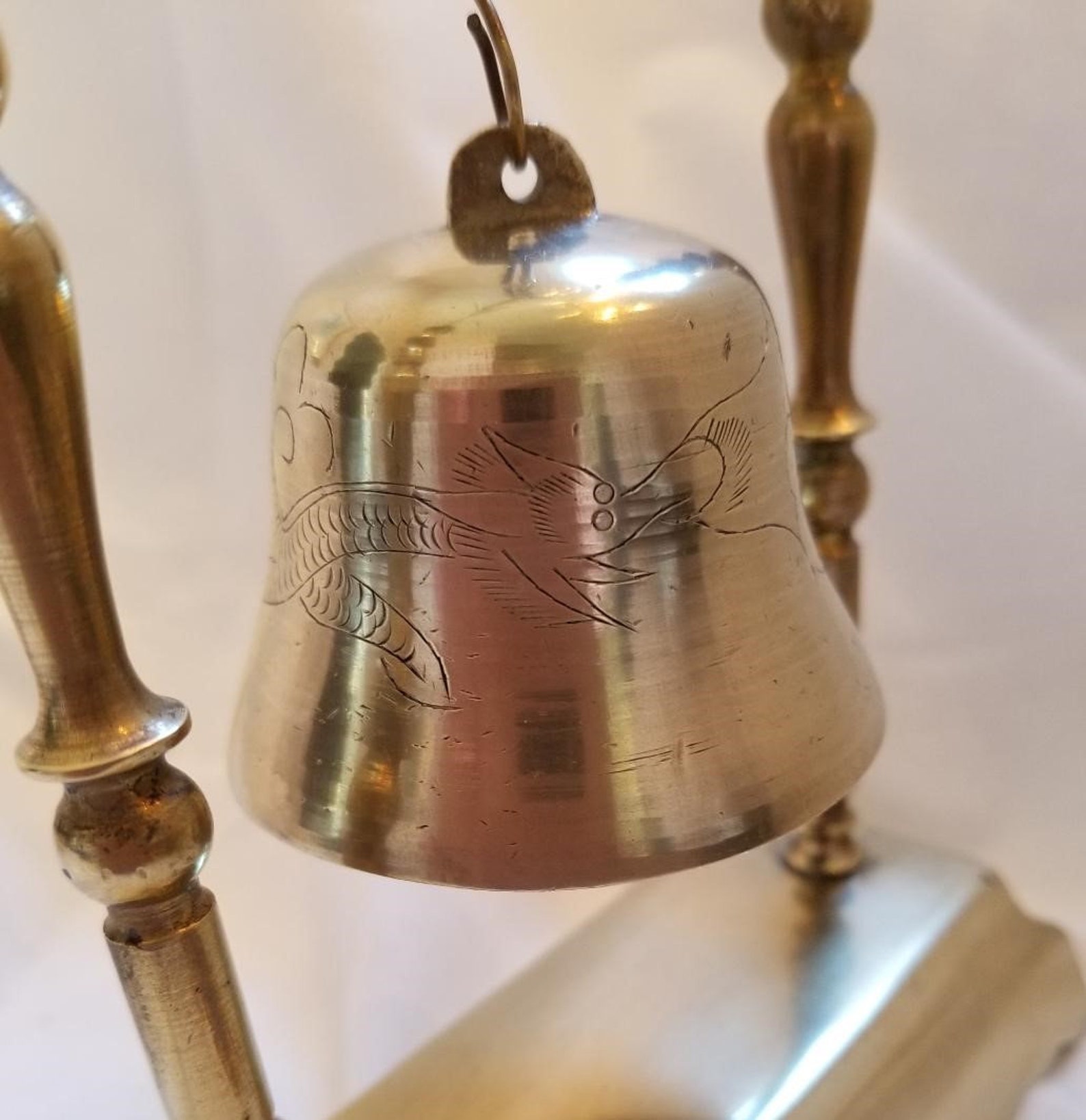 Large Vintage Etched Asian Chinese Brass Dragon Dinner Bell - Etsy