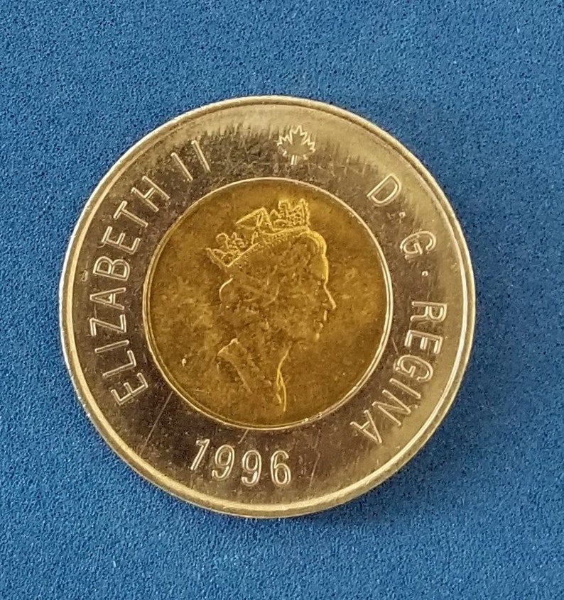 1996 Toonie Elizabeth II D G Regina Canadian 2 Dollars Polar Bear Coins ...