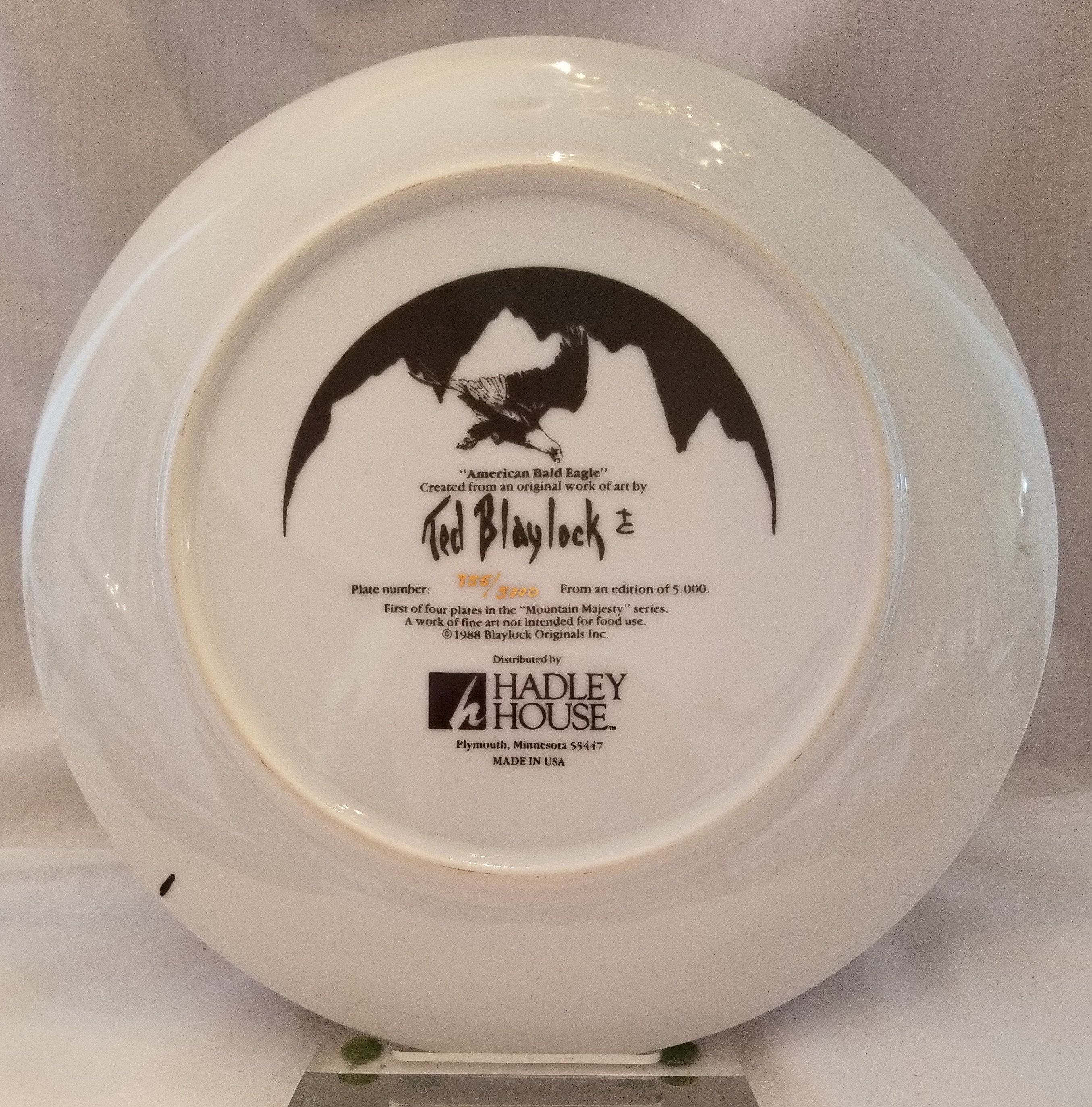 Ted Blaylock American Bald Eagle Collector Plate Hadley House - Etsy UK