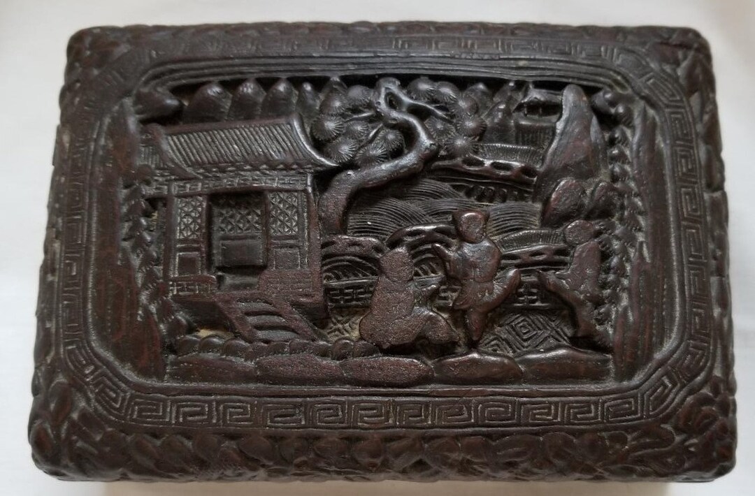 Antique Chinese Cinnabar Lacquer Box - APPRAISED - Etsy