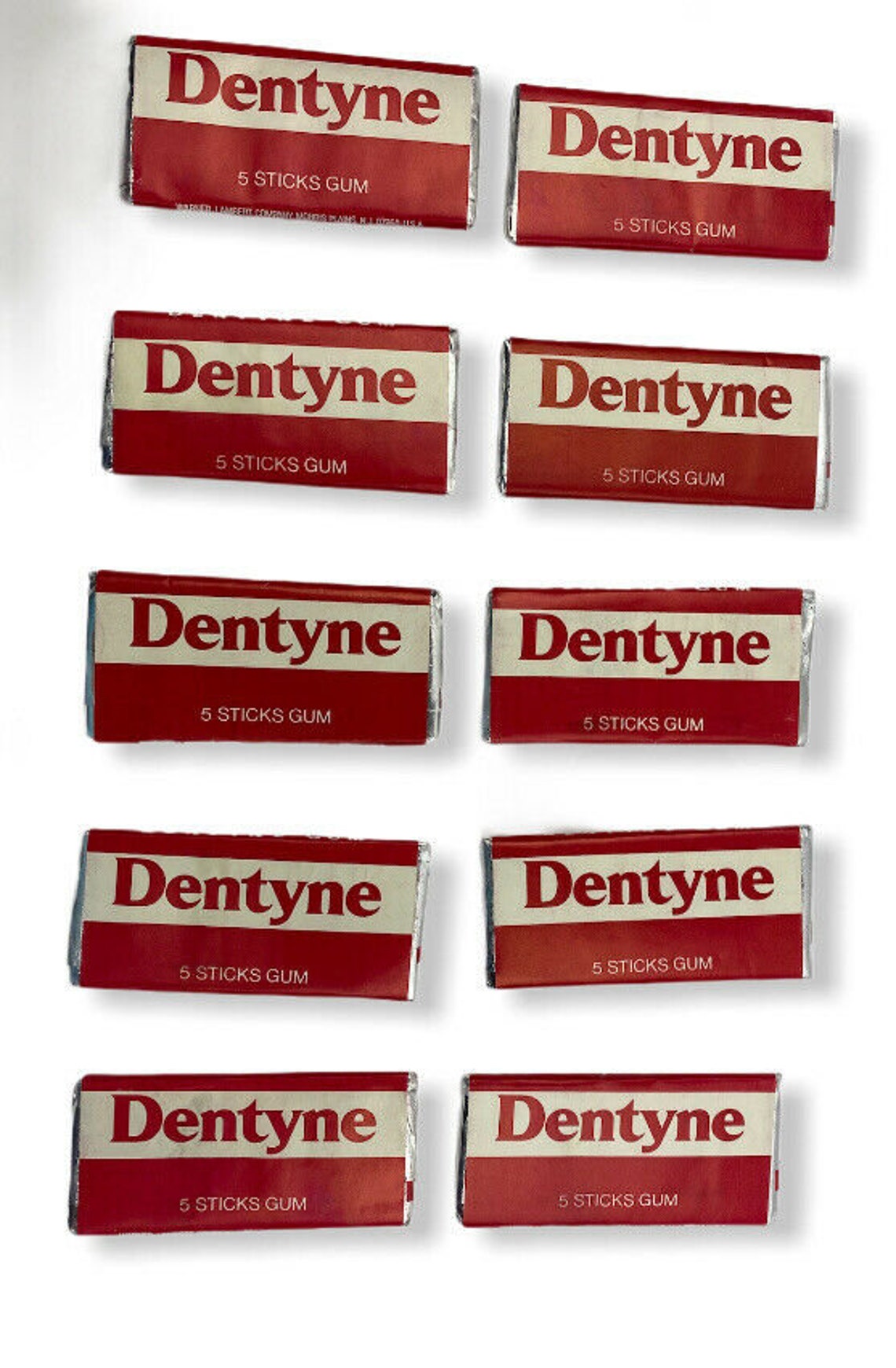10 Packs Vintage Original Dentyne Gum Cinnamon Sealed Foil 8 | Etsy