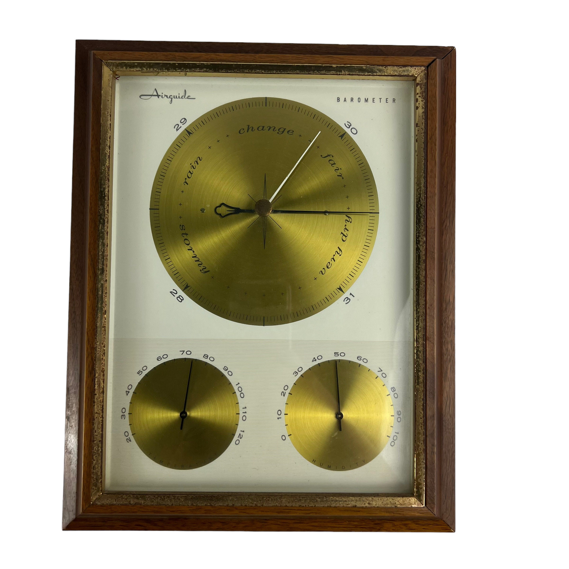 Vintage Airguide 1960s Barometer Thermometer Hygrometer Humidity ...