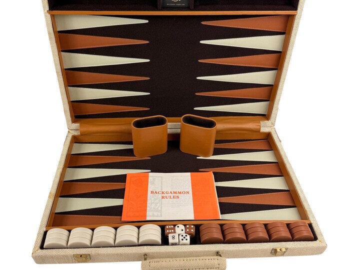 Vintage DDL Backgammon Briefcase Set Game Folding Carry Case Plus ...
