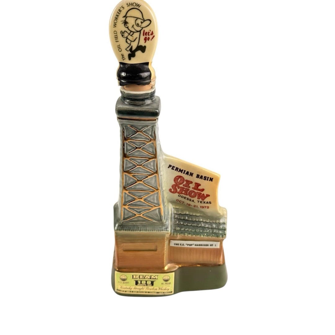 Vtg Jim Beam Decanter Permian Basin Oil Show Odessa TX October 18-21 ...
