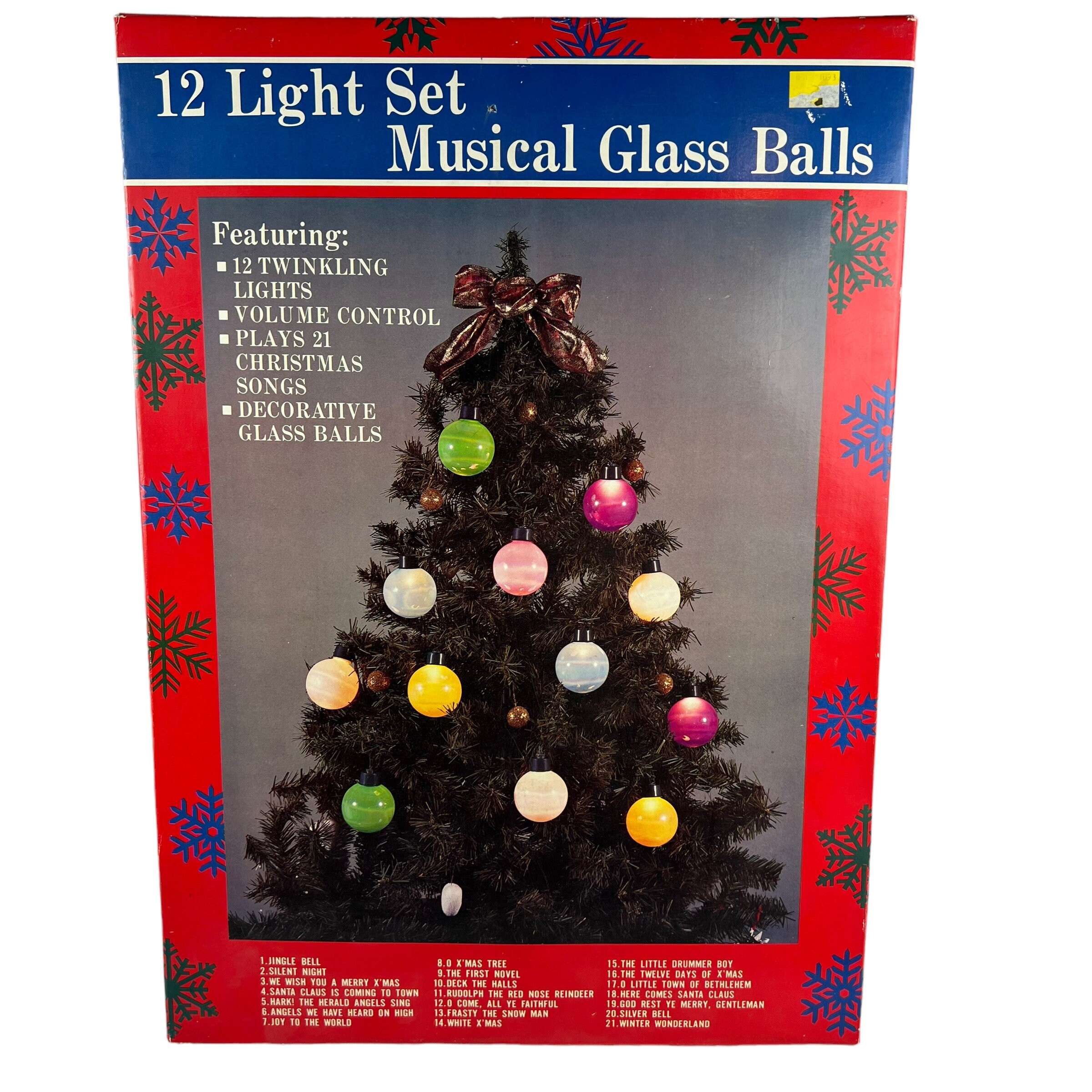12 Musical Light Set Twinkling Glass Bulbs Balls Christmas Tree ...