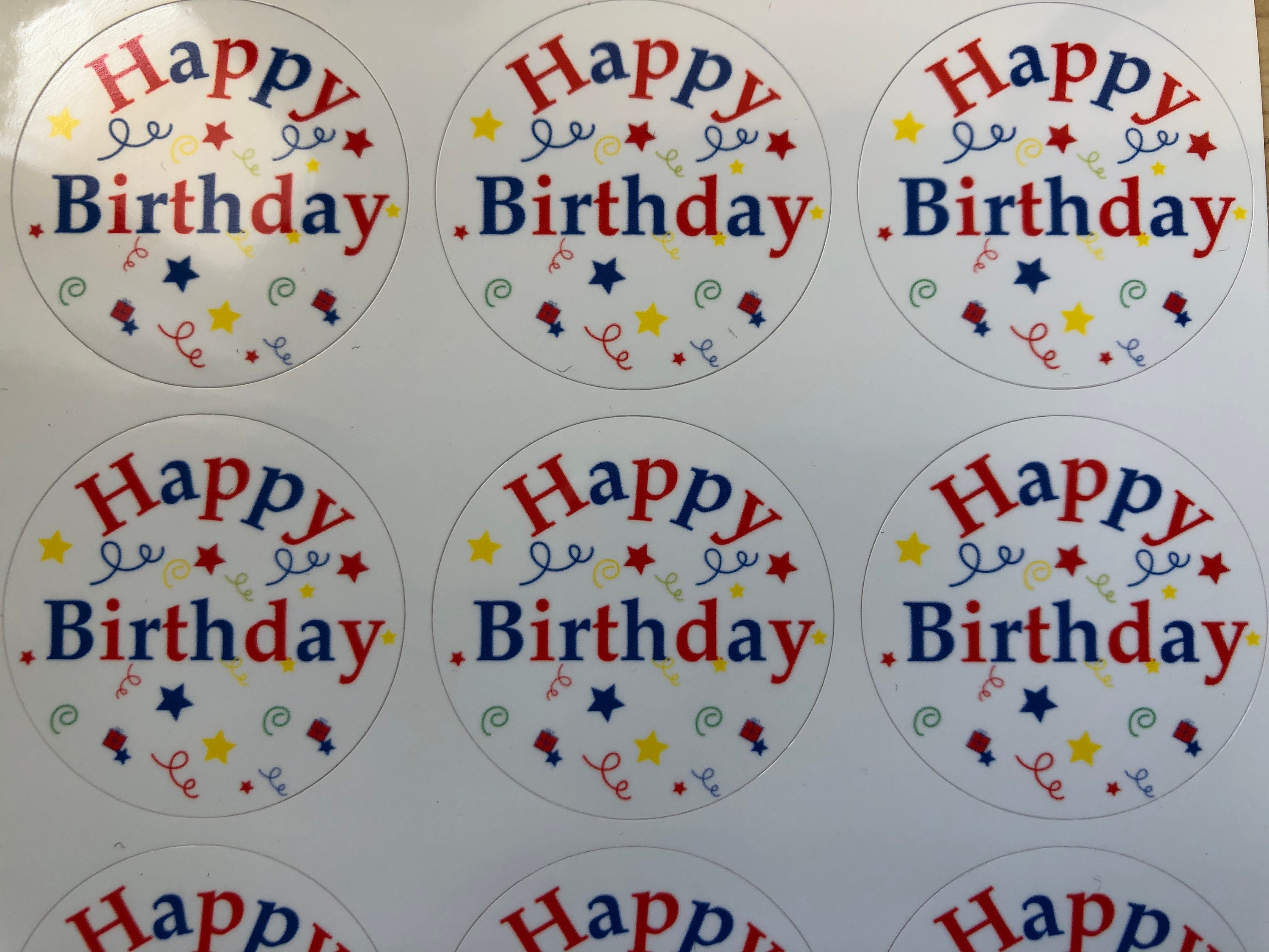 Happy Birthday Stickers 30mm 40mm 82mm Party Bag Labels | Etsy
