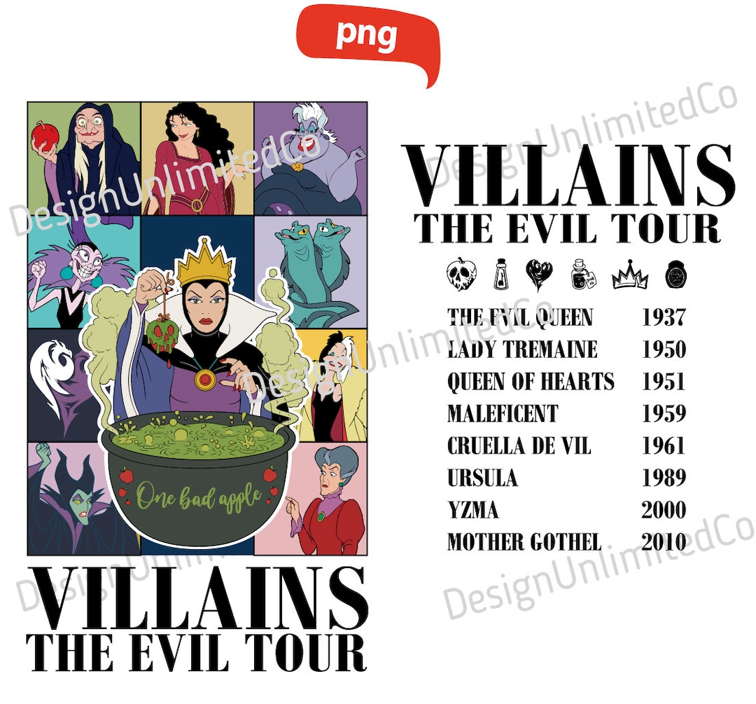 Villains the Evil Tour Png, Villains Eras Tour Png, Villains Evil Tour ...