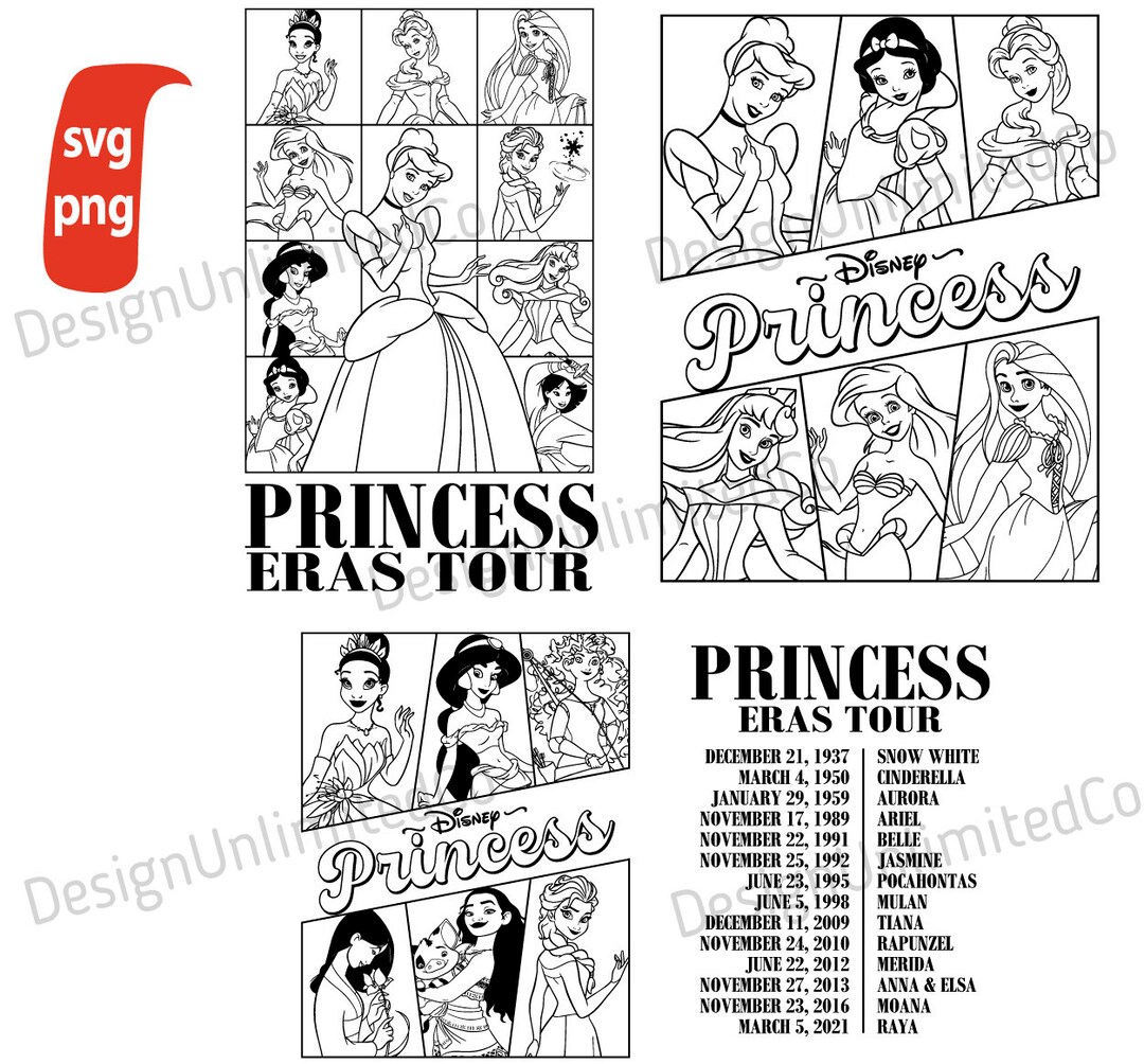 Princess Eras Tour Png Svg, Princess Svg, the Eras Tour Princess Svg ...