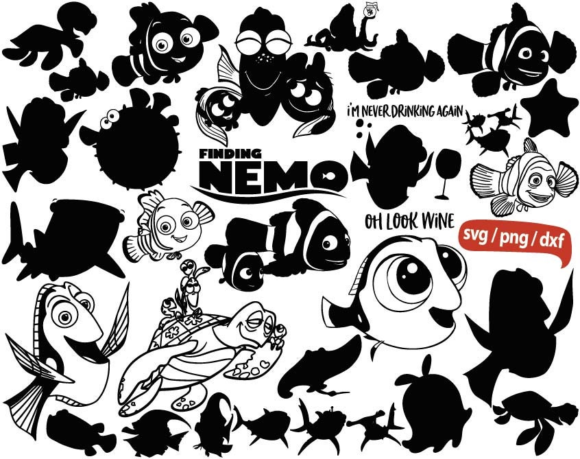 Nemo Silhouette Clownfish Silhouette Illustration Bilder: Stock Fotos