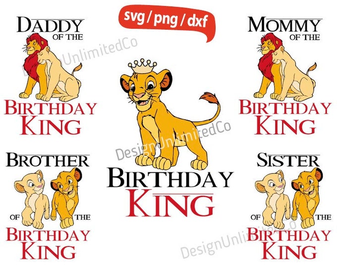 Simba W Crown, Lion King Printable Digital PNG File Instant Download ...