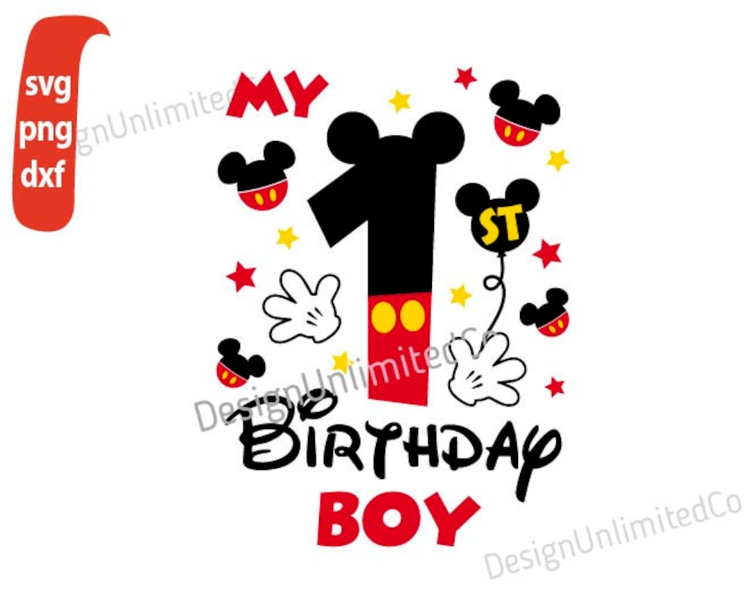 My 1st Birthday Boy Svg, 1st Birthday Boy Svg, My 1st Birthday Mouse ...