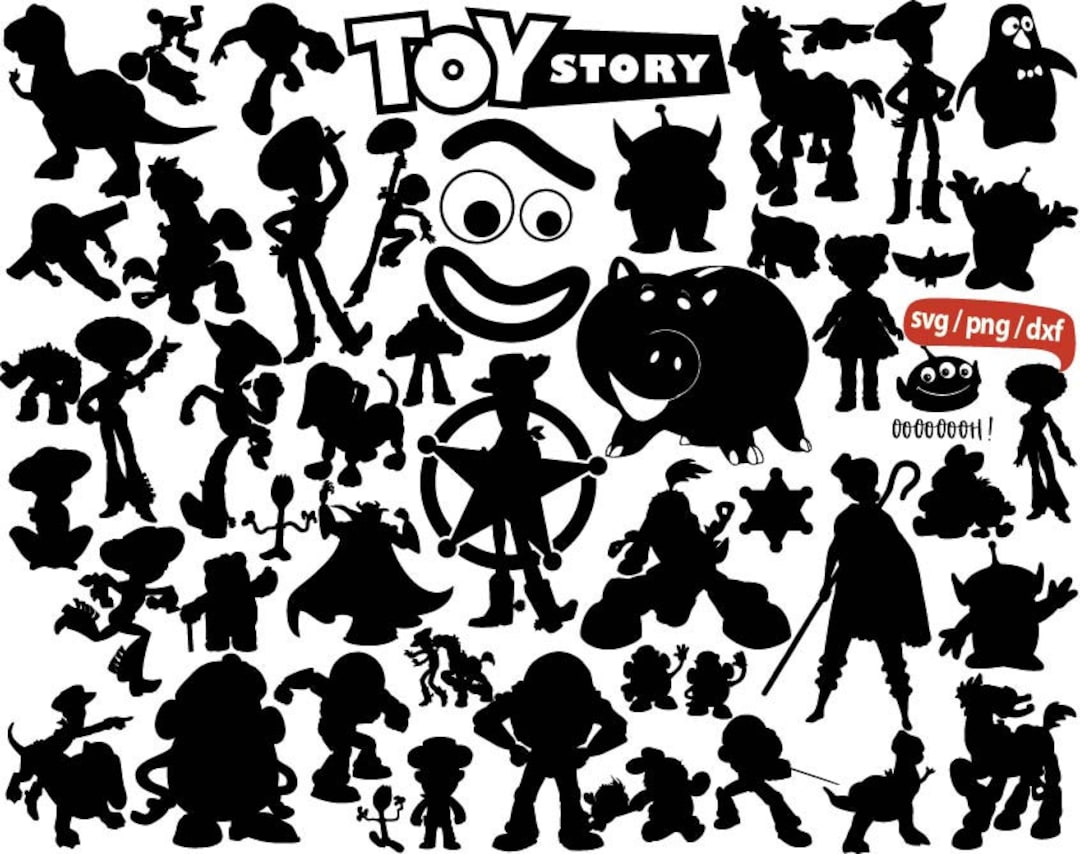 Toy Story Silhouette Svg, Toy Story Svg, Toy Svg, Kids Birthday Svg ...