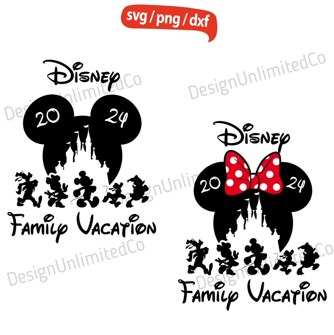Mouse Family Vacation 2024 Dxf Png Svg, Mouse Vacation 2024 Svg, Mouse ...