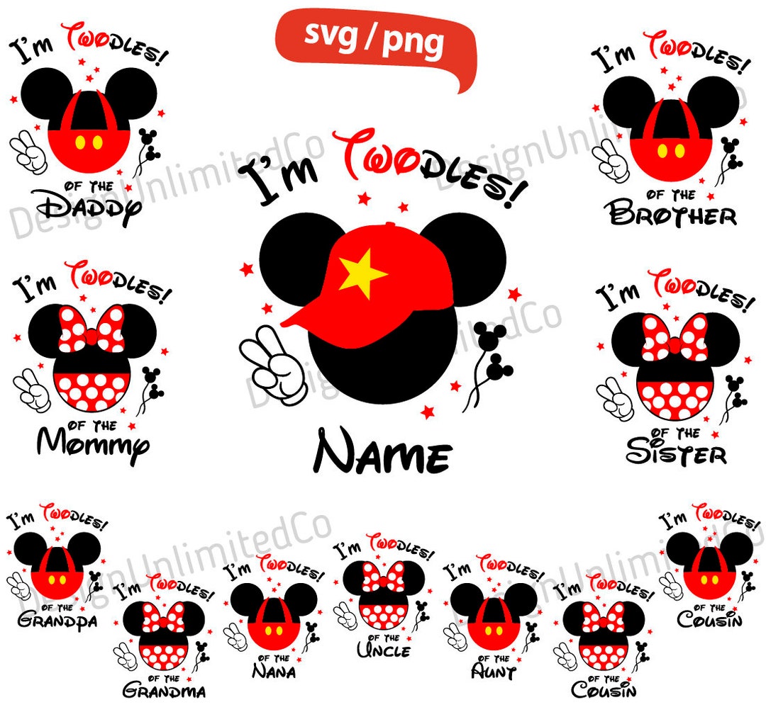 I'm Twodles Mouse Svg Png, Mouse Customize Birthday Svg, Mouse Family ...