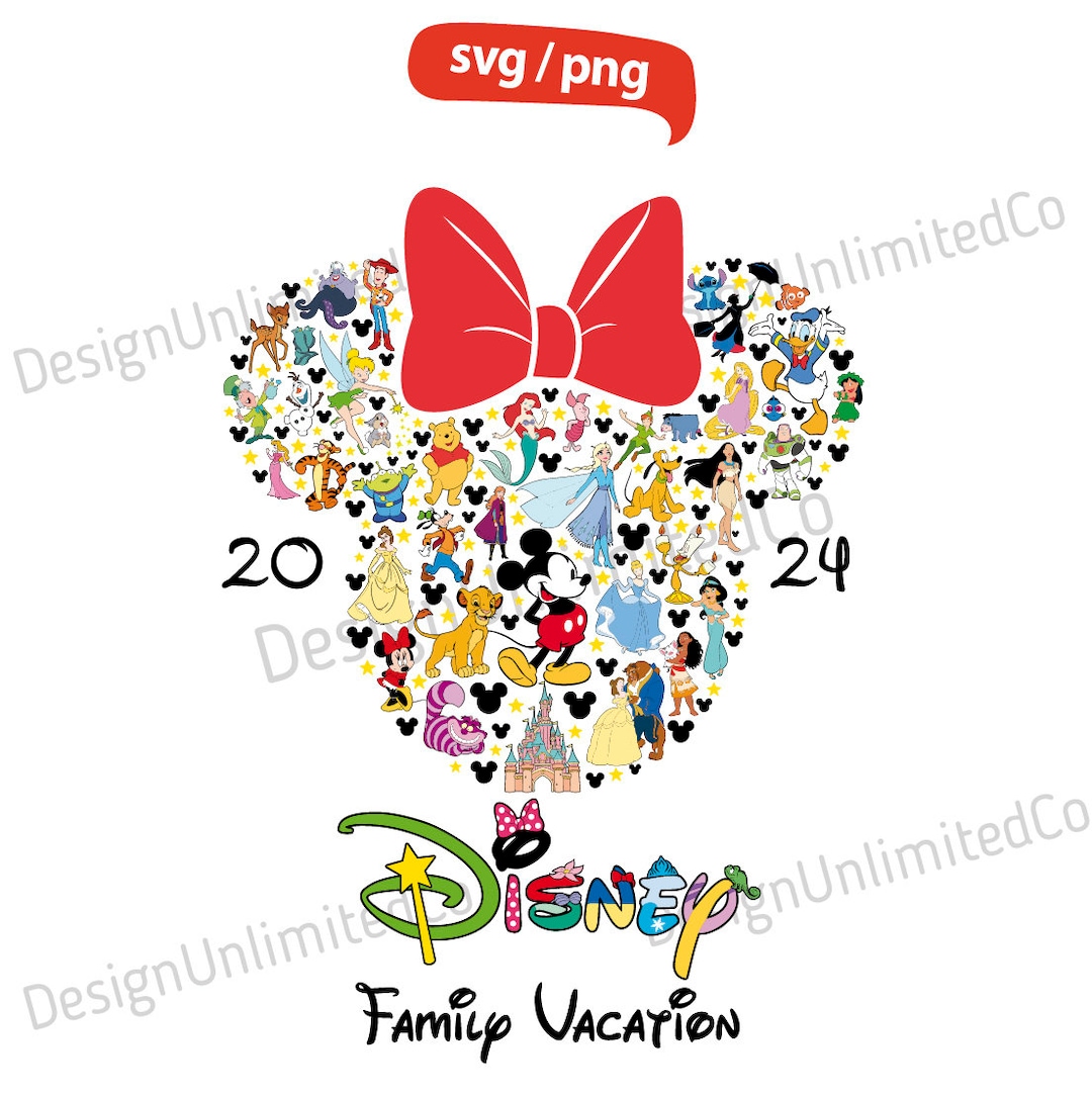 Mouse 2024 Svg Png, Family Vacation 2024 Svg, Mouse Multi Character Png ...