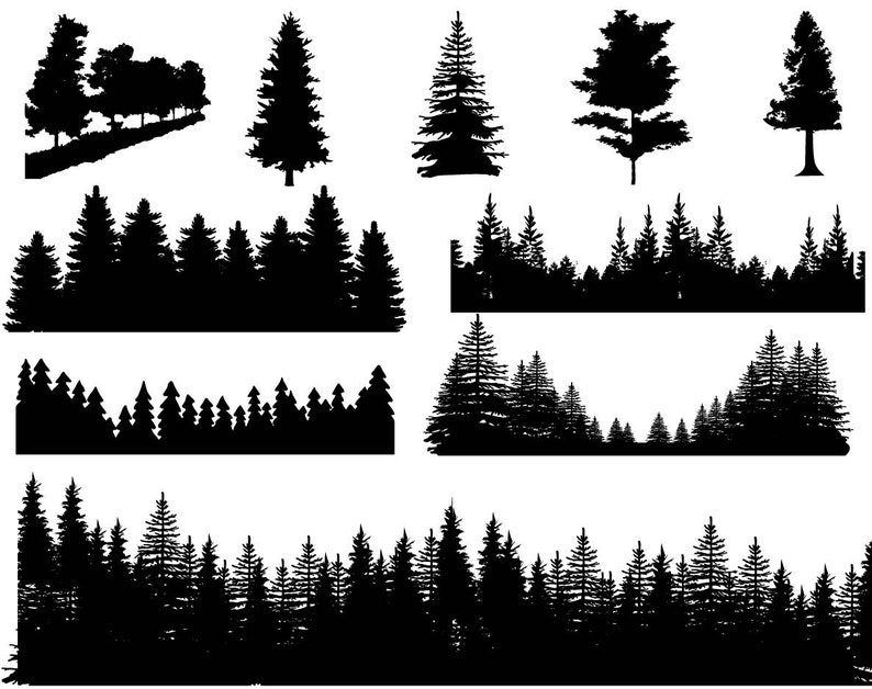 Forest Svg Bundle Forest Svg Tree Svg Forest Clipart Etsy