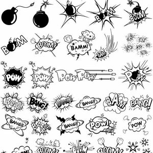Comic Book Explosion SVG Bomb Stars Blast Svg Smoke Explode - Etsy