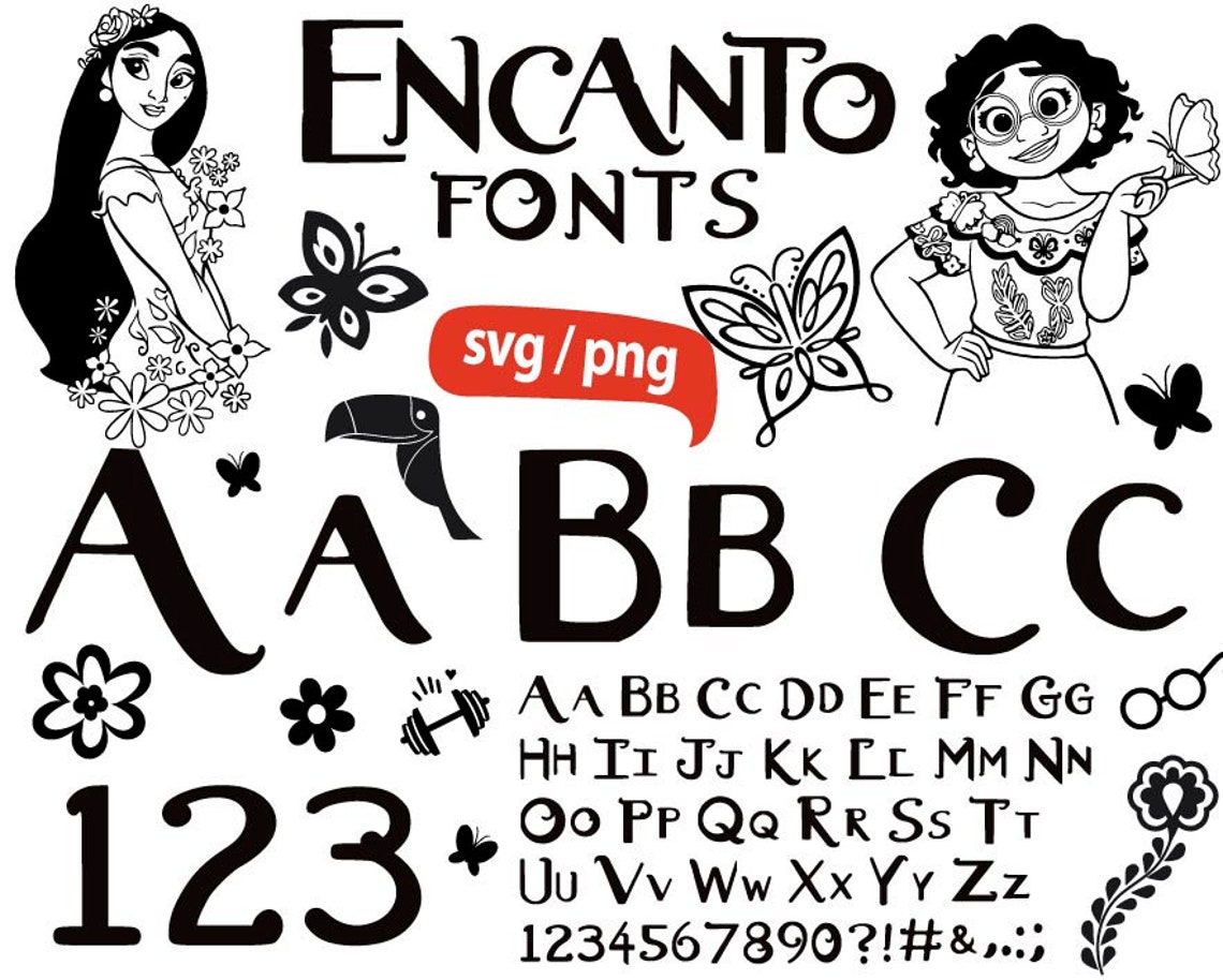 Encanto Svg Encanto Font Alphabet Svg Numbers Letters Svg - Etsy
