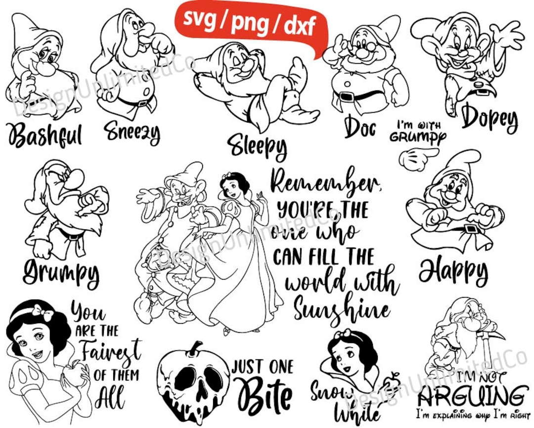 Dwarfs Svg Bundle, Dwarfs Svg, Dwarfs Design, Cartoon Characters Svg ...