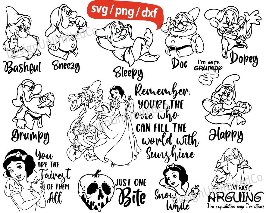 Dwarfs Svg Bundle, Dwarfs Svg, Dwarfs Design, Cartoon Characters Svg ...