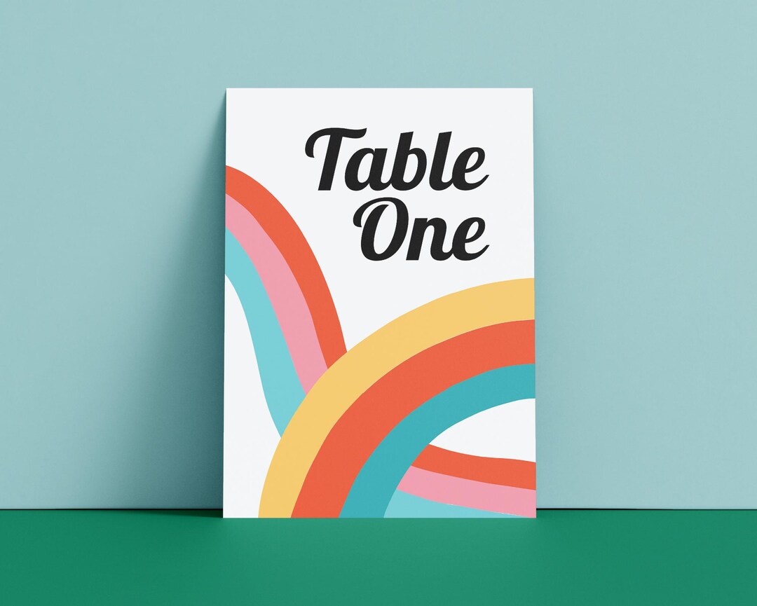 RECEPTION TABLE NUMBERS Template | Rainbow | Wedding | Digital Download ...
