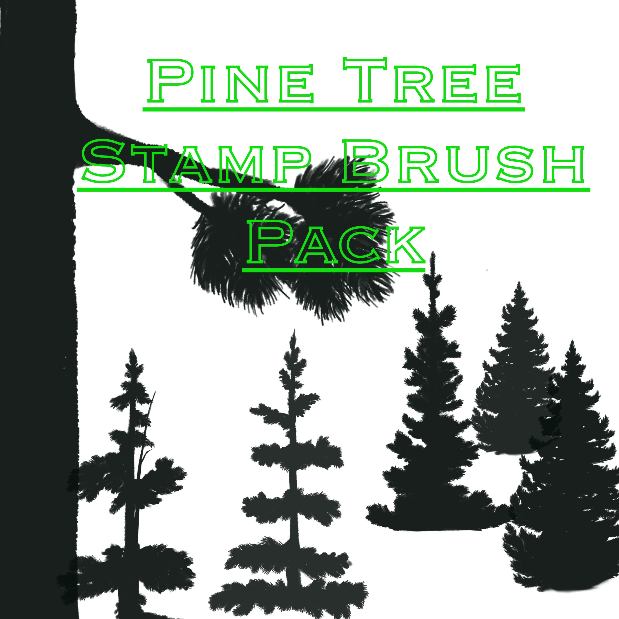 Pine Tree Procreate Brush Stamp Pack - Etsy