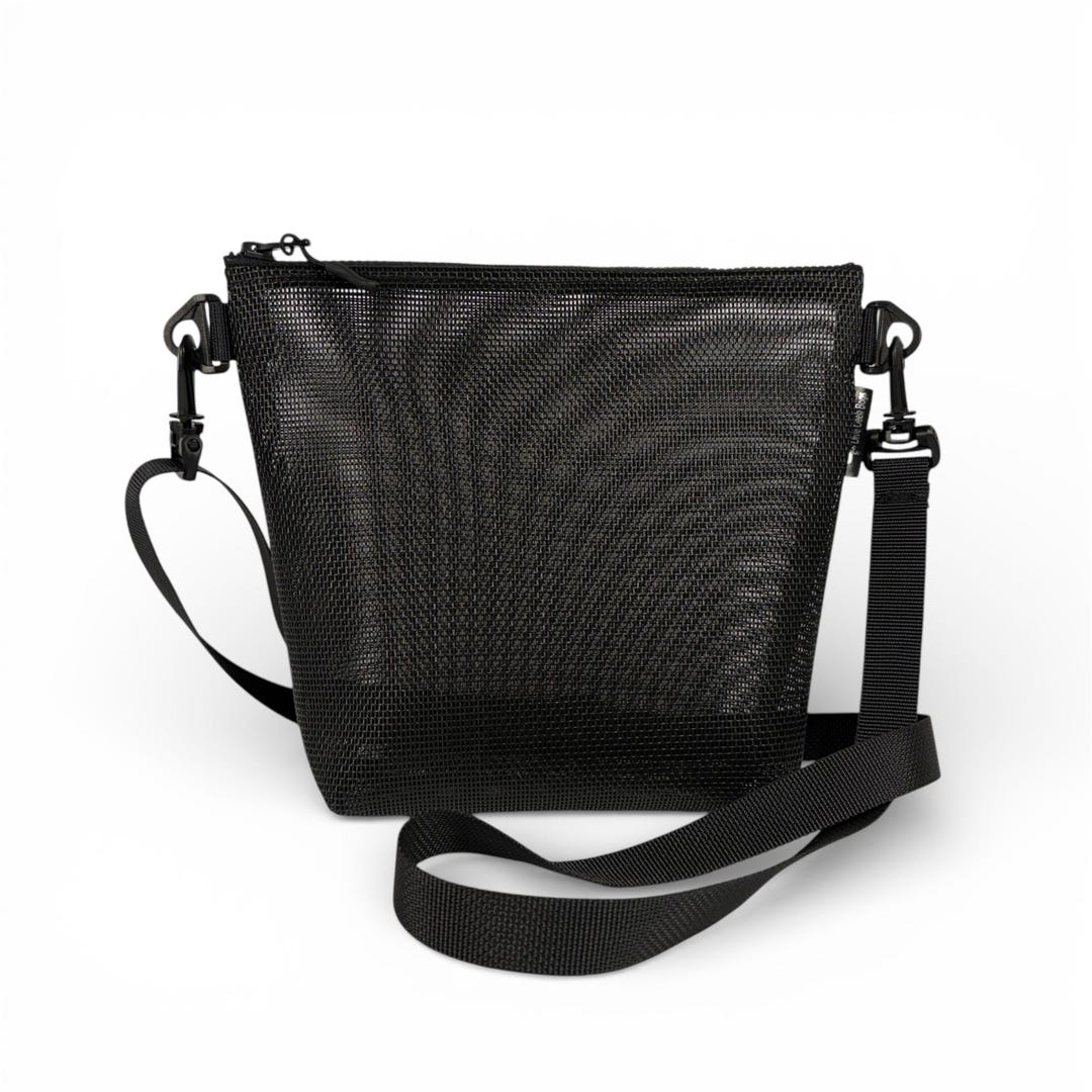 Mesh Crossbody Beachcomber Bag - Zippered Shell Collecting Tote for ...