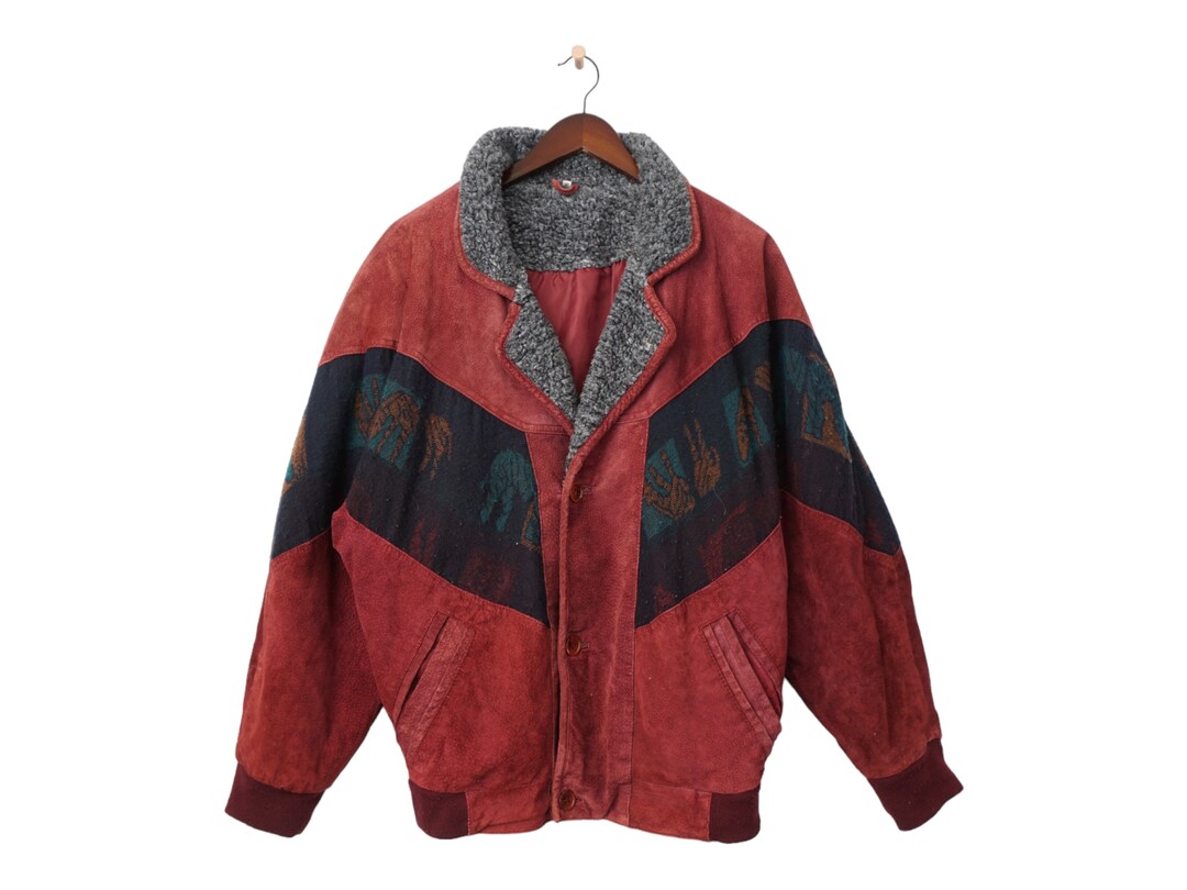 Rare Vintage Heavy Aztec Leather Navajo Jacket Size XL - Etsy