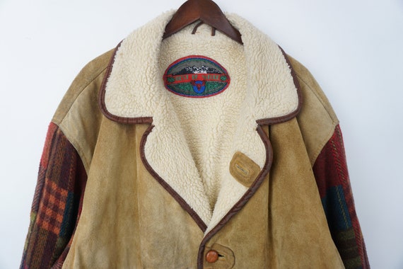 Rare Vintage Navajo Aztec Leather Jacket Size XL - Gem