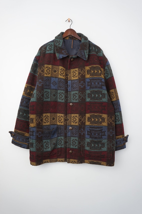 Rare Vintage Aztec Wool Navajo Aztec Jacket Size L-XL - Gem