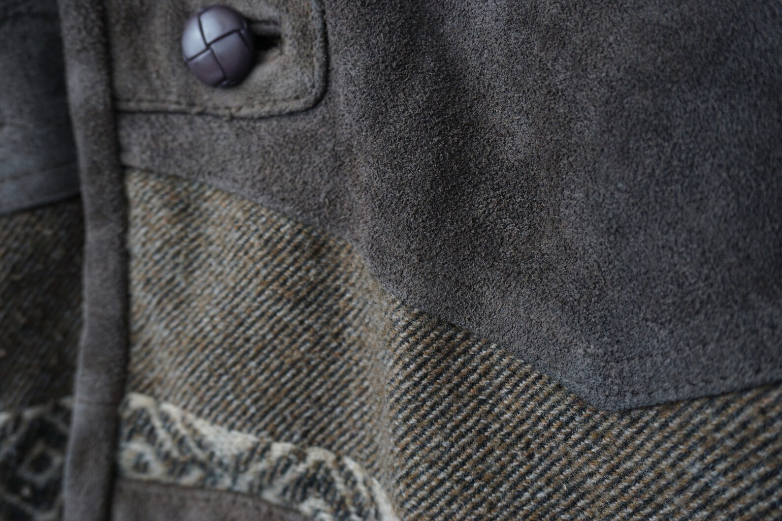 Rare Vintage Heavy Aztec Wool Navajo Suede Leather Jacket Size L - Etsy