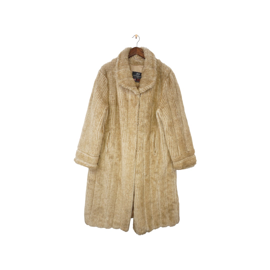 Vintage Fake Fur Coat Size M - Etsy