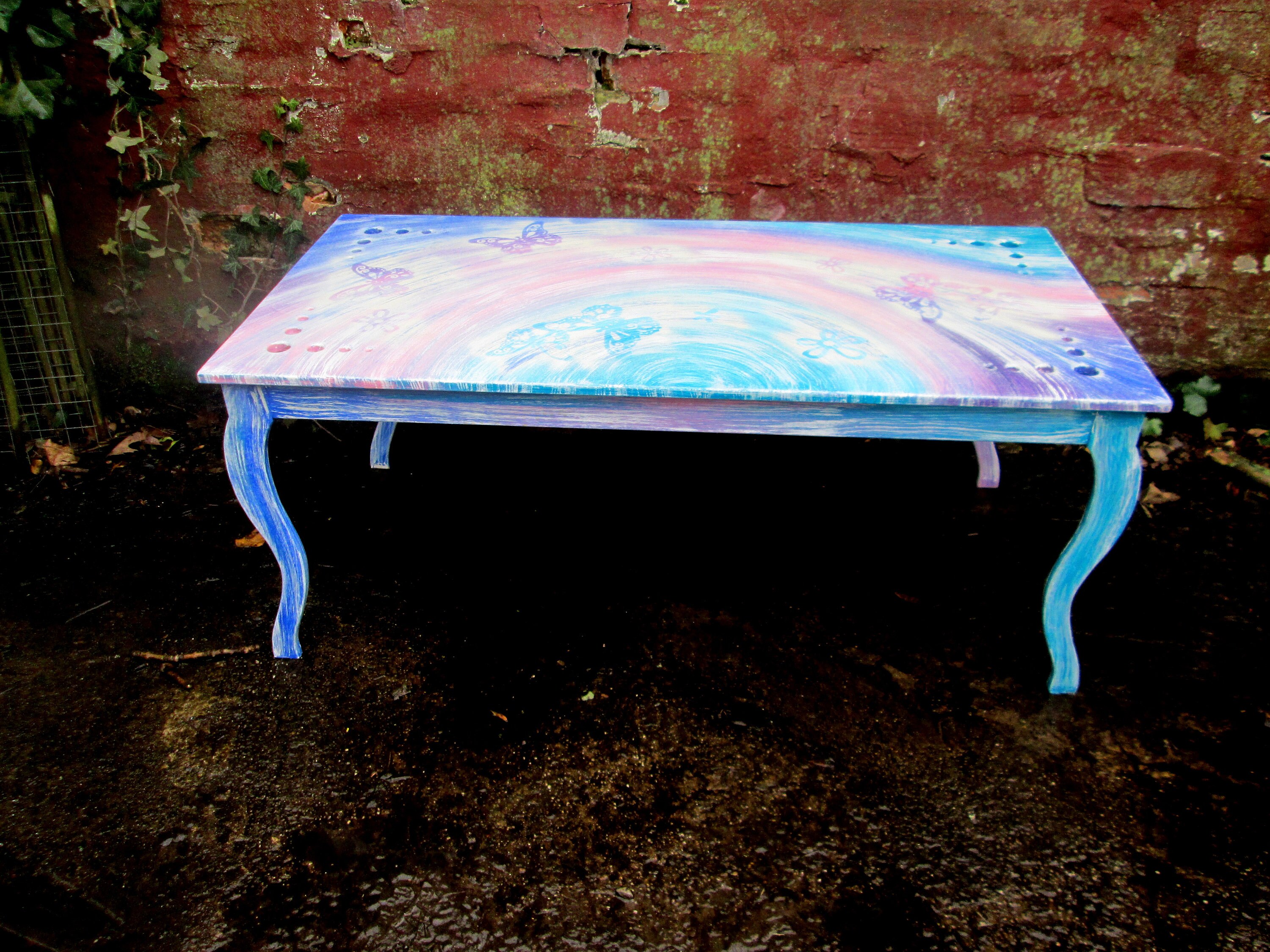 Couchtisch Kindertisch boho bunt Schmetterlinge vintage | Etsy