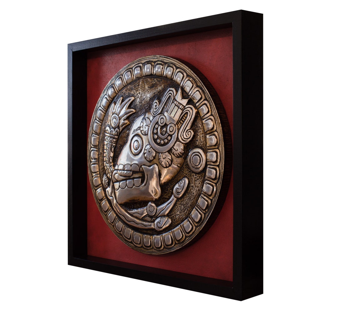 Ce Miquiztli. One Death. Embossed in Aluminum. Aztec - Etsy