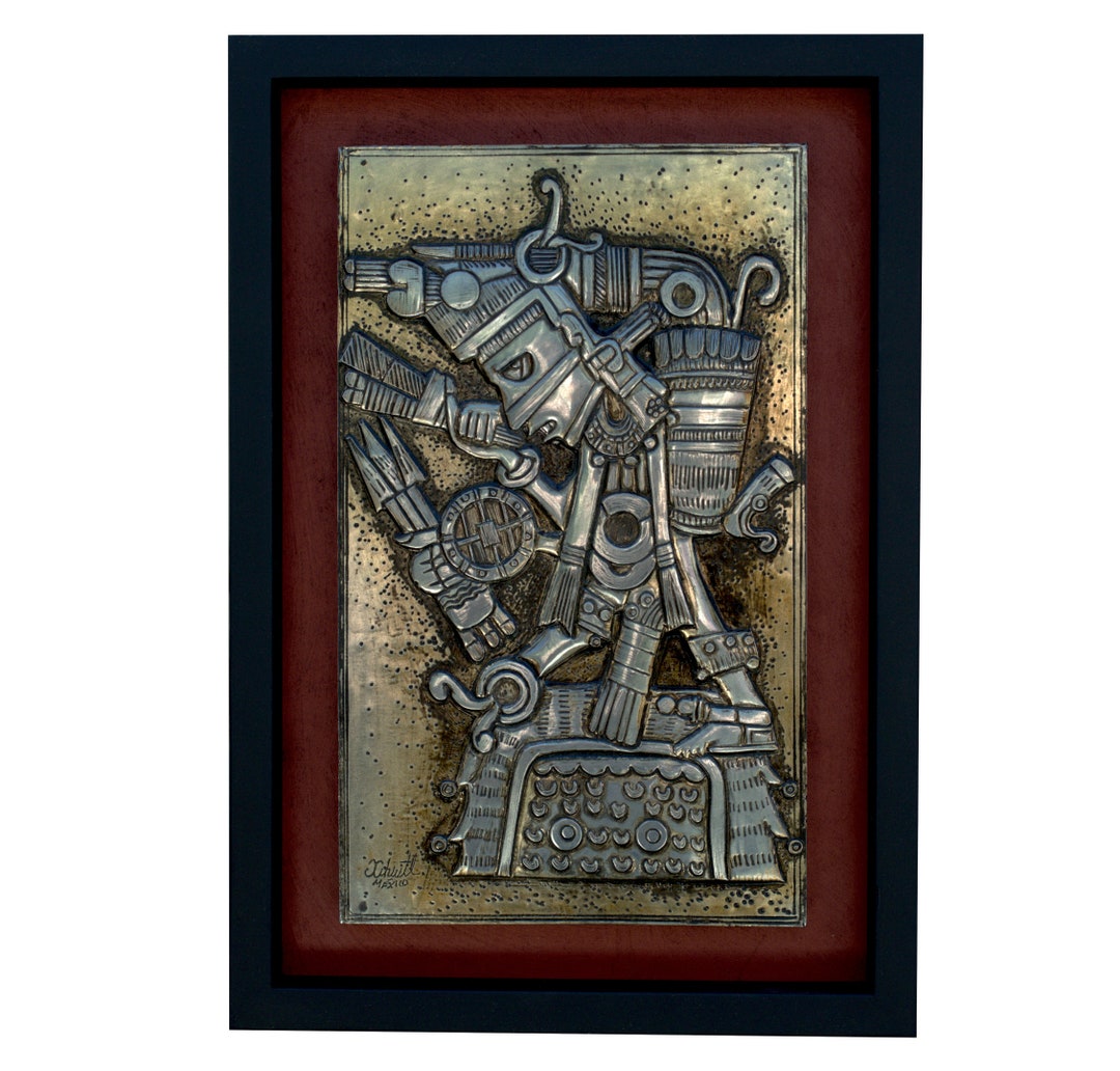 Tezcatlipoca. the Smoke of His Mirror. Embossed in Aluminum. Metal ...