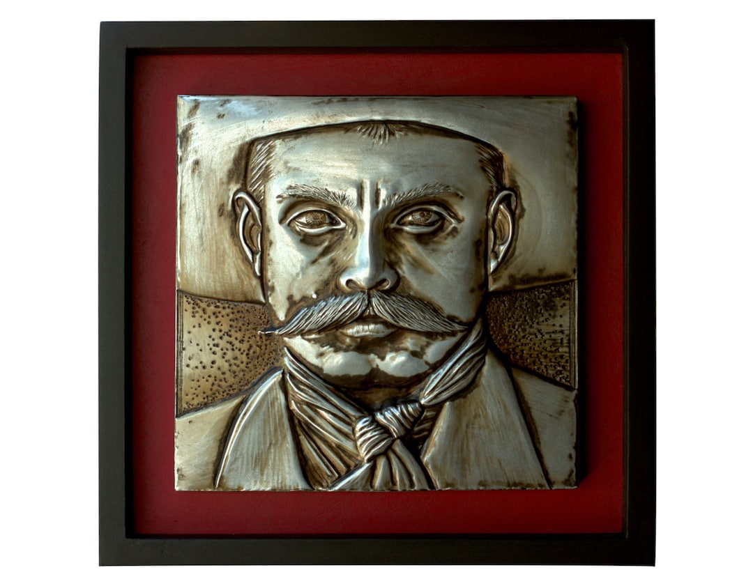 Emiliano Zapata. Embossed in Aluminum. Metal Embossing. Mexican ...