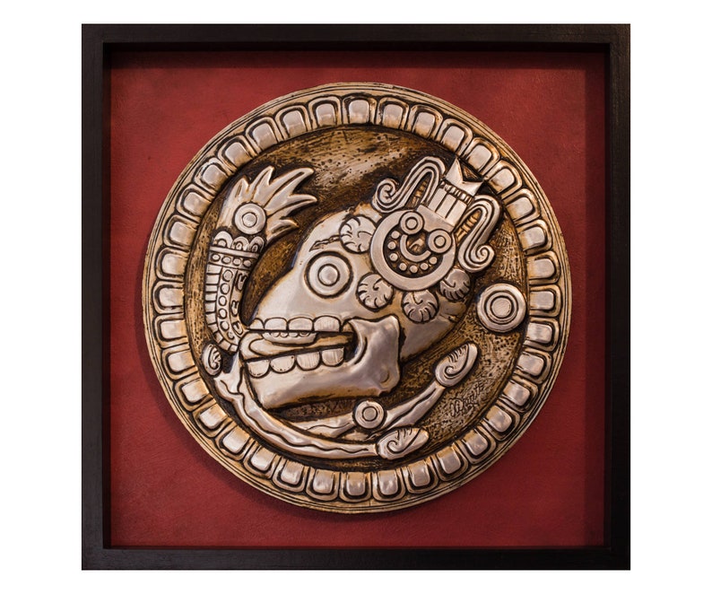 Ce Miquiztli. One Death. Embossed in Aluminum. Aztec | Etsy