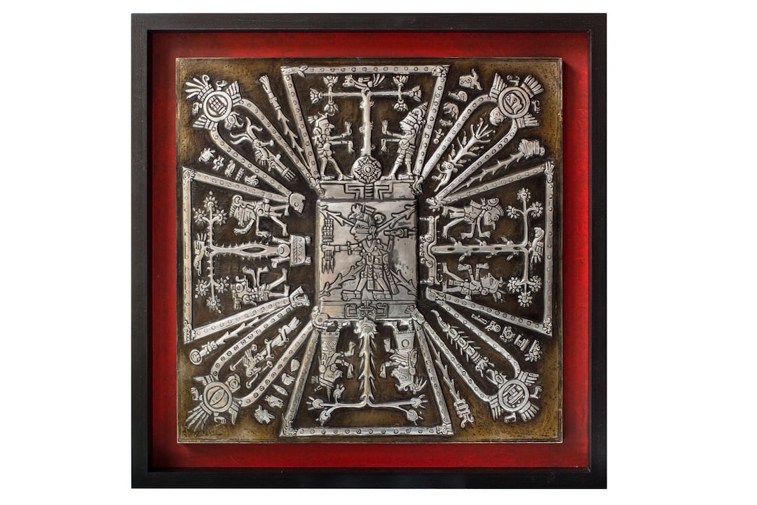 Quetzalcoatl Cross. Aluminum Embossed Box. Handmade. Metal Embossing ...