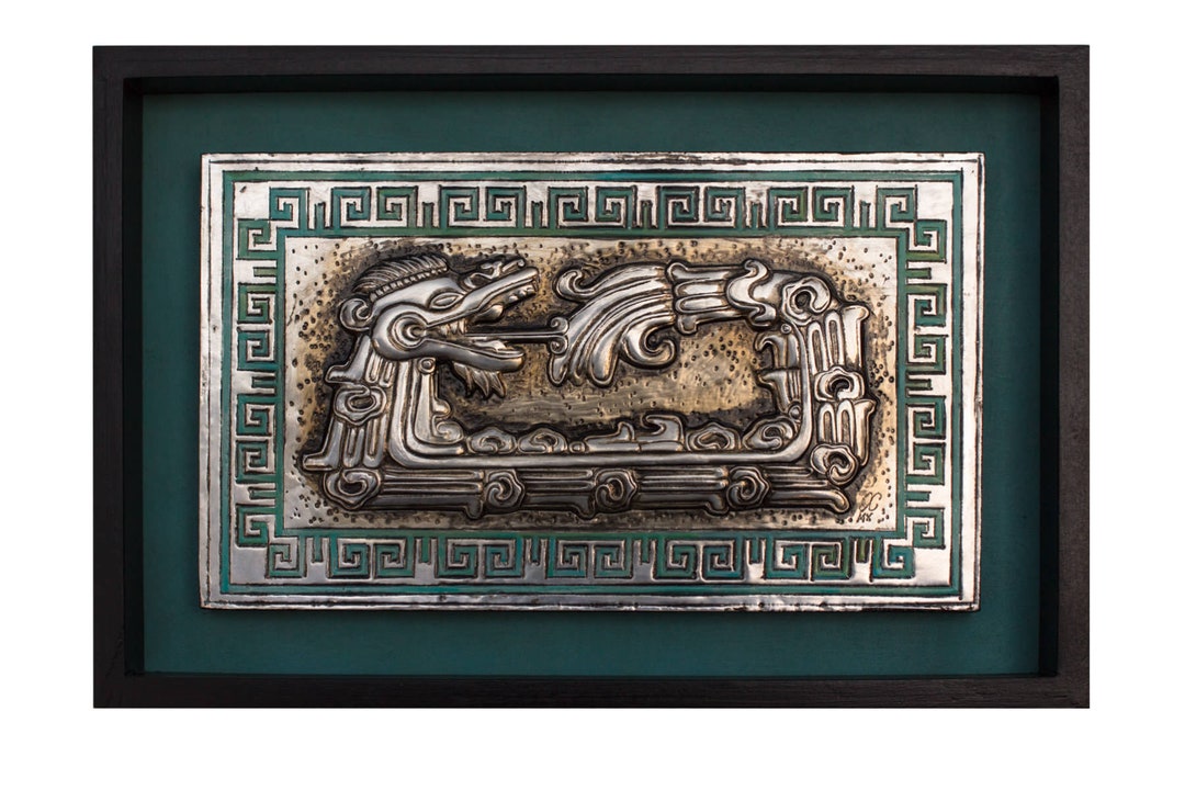 Quetzalcoatl Xochicalco. Embossed in Aluminum. Metal Embossing. Aztec ...