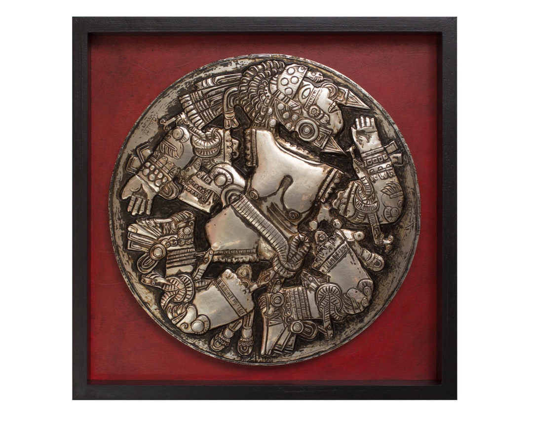 Coyolxauhqui. Embossed in Aluminum. Metal Embossing. Aztec. Aztec ...