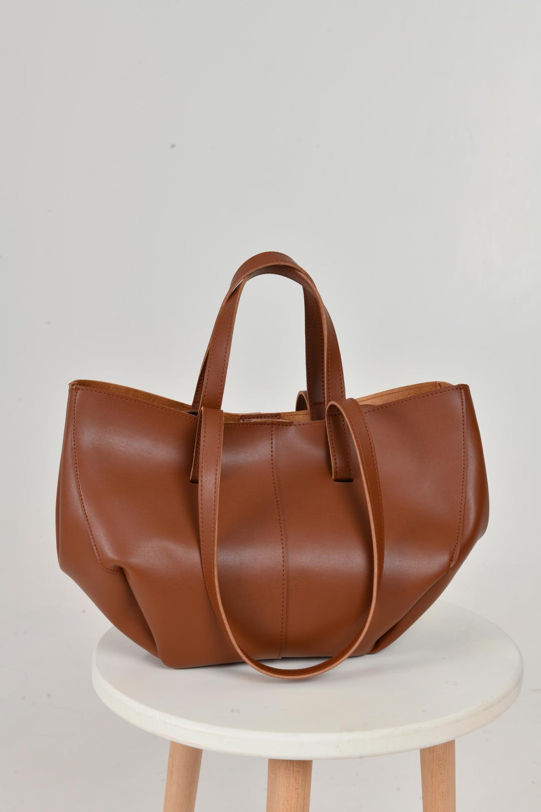 PU Leather Tote Bag, Large Work Bag for Women, Everyday Shopper ...