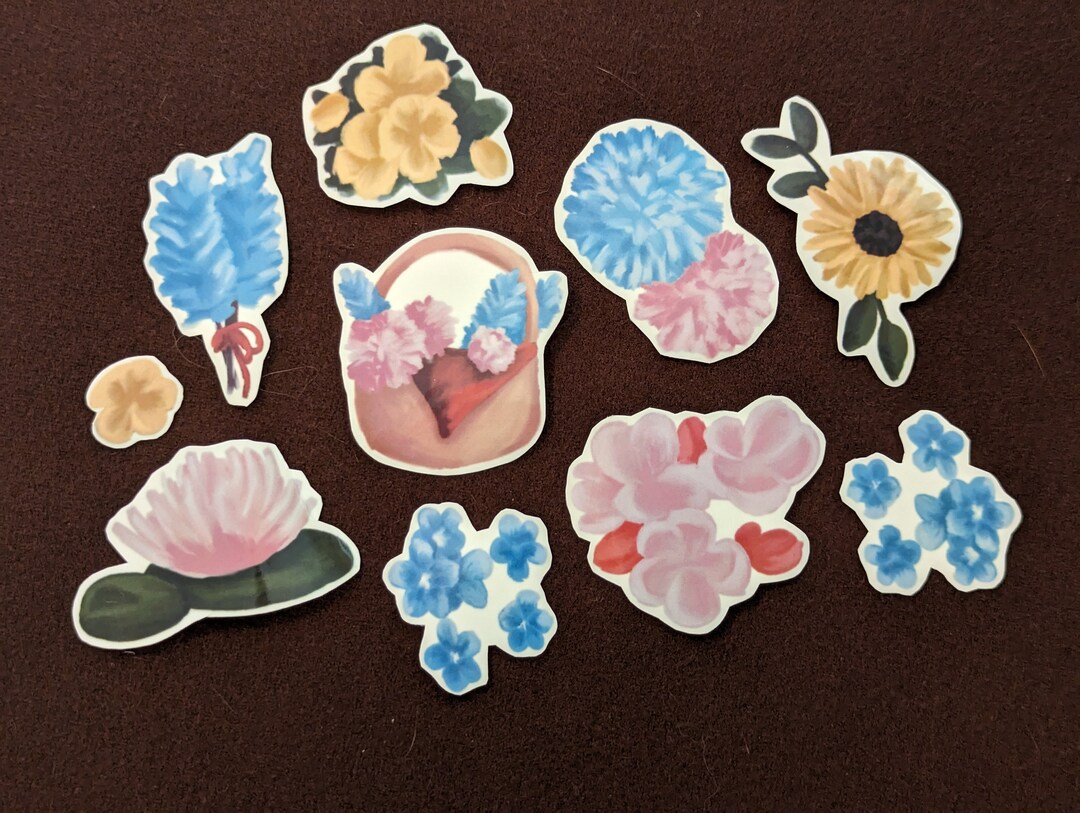 Flower Picking Sticker Set Cottagecore Stickers - Etsy
