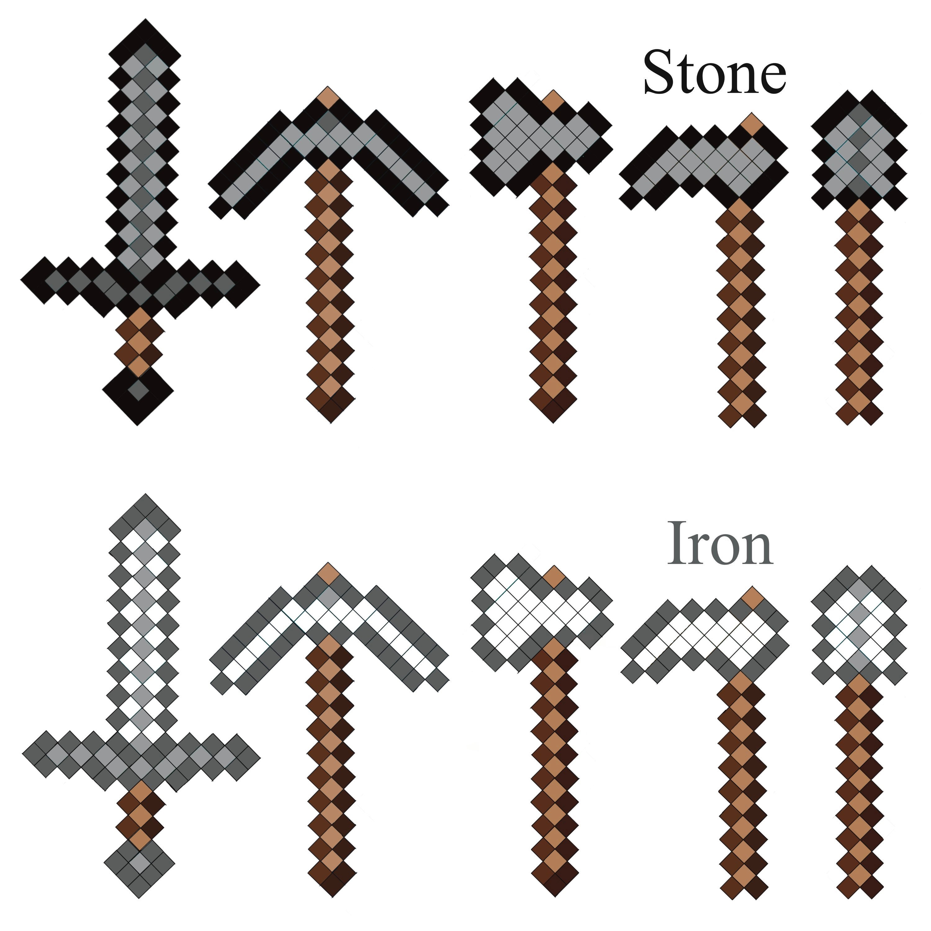 Minecraft Papercraft Weapons