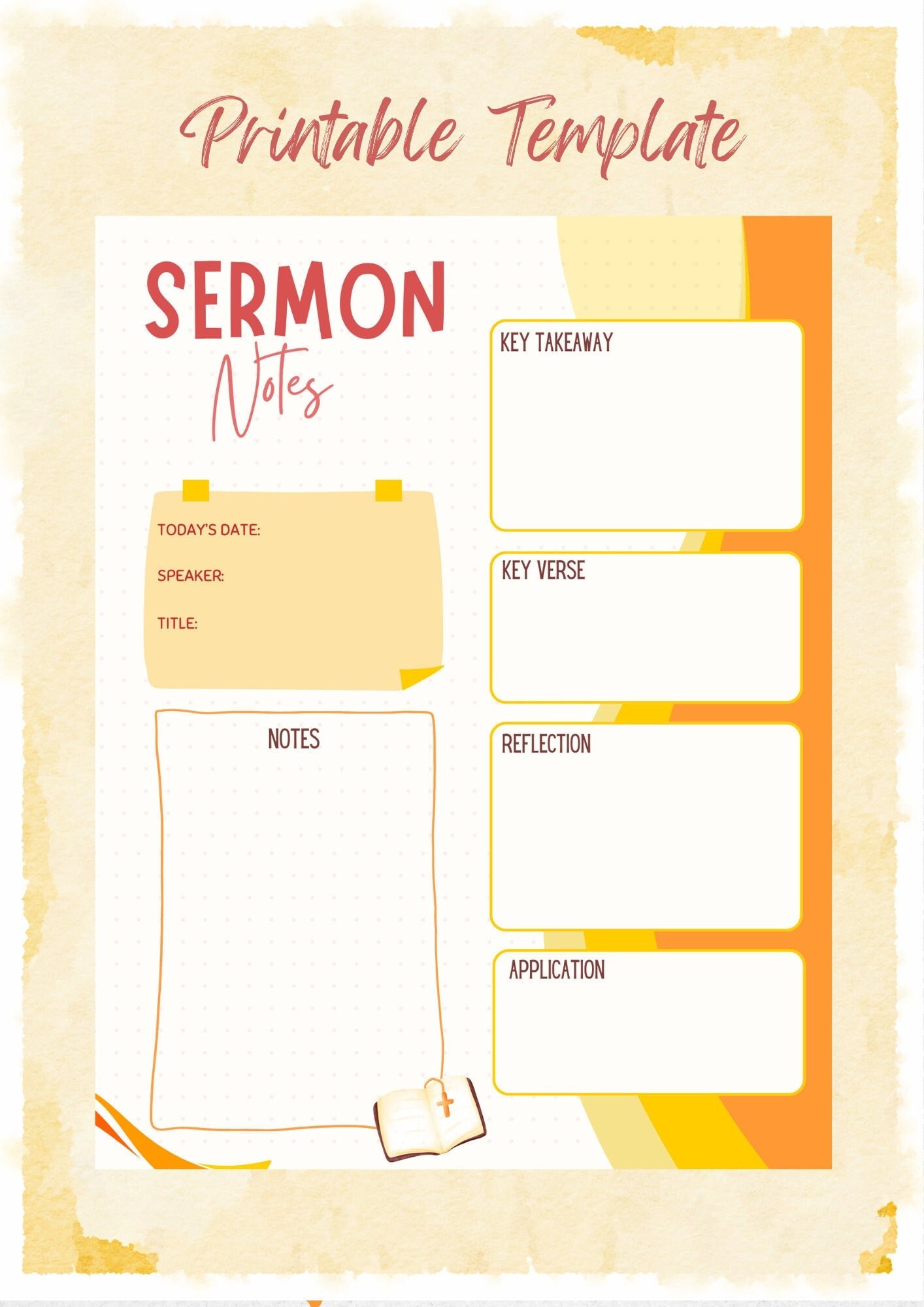 Sermon Notes Template Good Notes Bible Digital Template - Etsy