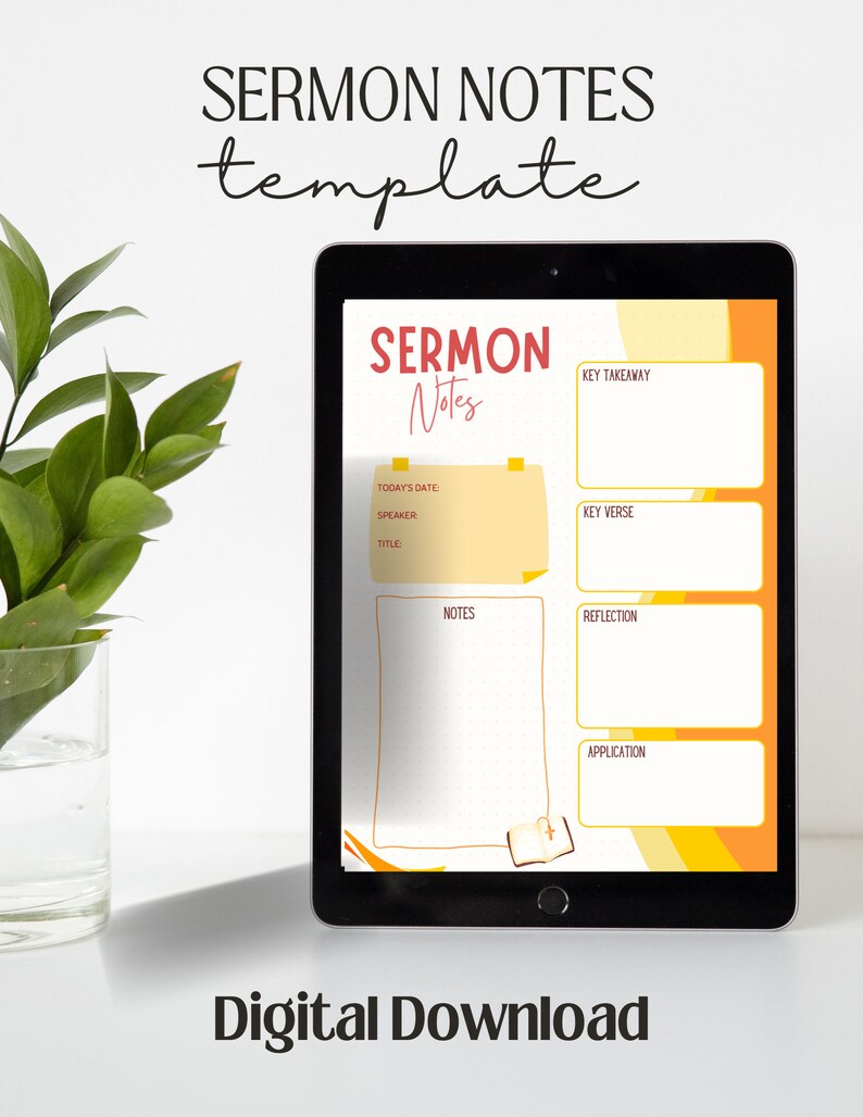 Sermon Notes Template Good Notes Bible Digital Template - Etsy