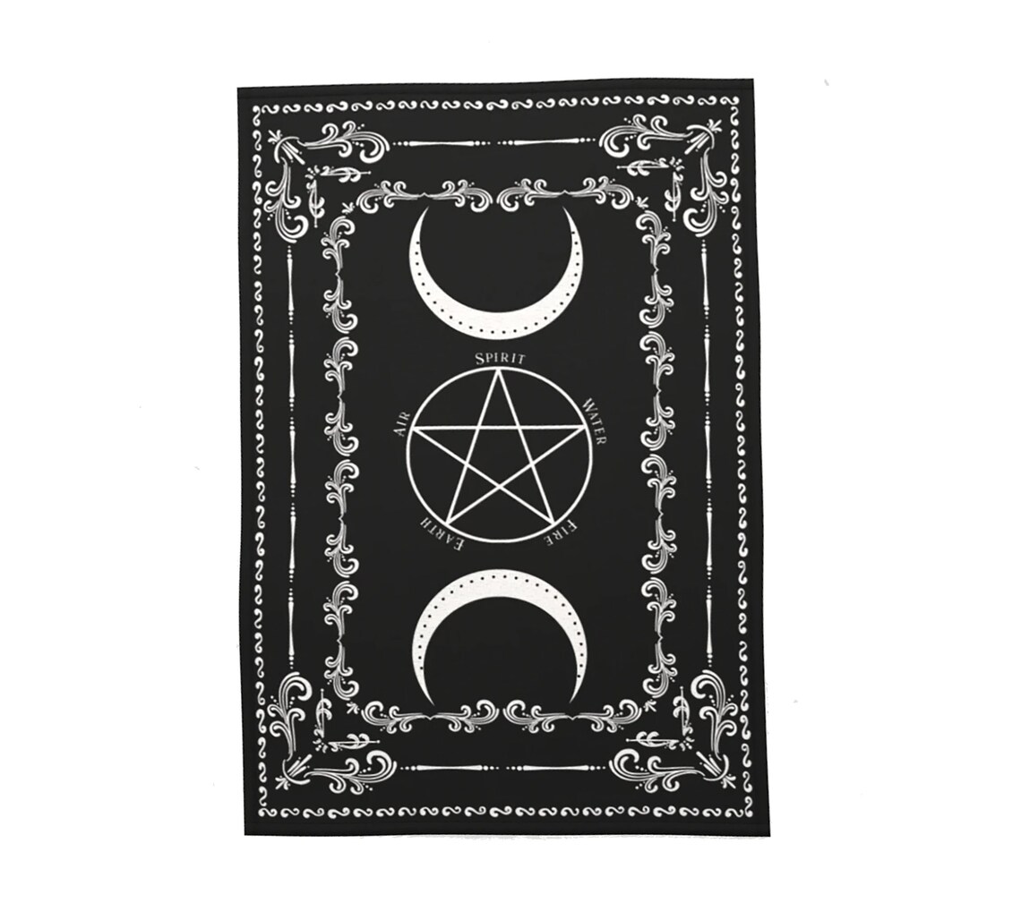Pentacle Moon Altar Cloth Alter Cloth Wiccan Altar Wiccan | Etsy