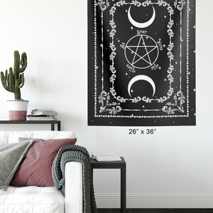 Pentacle Moon Witch Tapestry Wiccan Decor Wiccan Art Witchy Home Decor ...